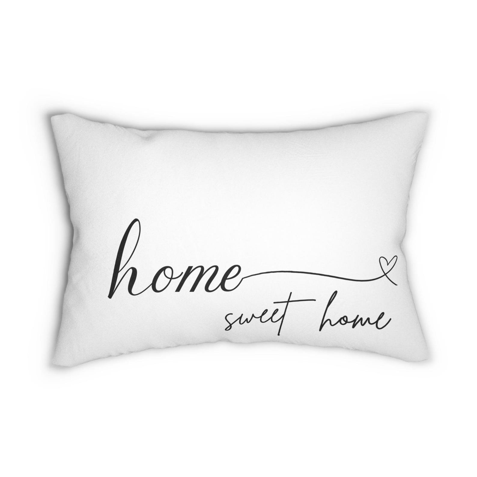 Oveesha Decorative Lumabar Pillow – Home Sweet Home Calligraphy Textual ...