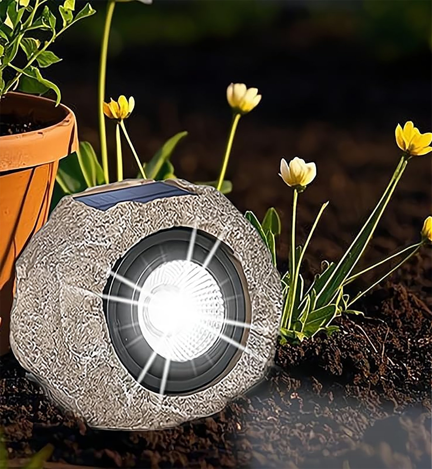 Myfuncorp Solar Rock Lights Outdoor – Ip65 Waterproof Solar Spot Lights ...