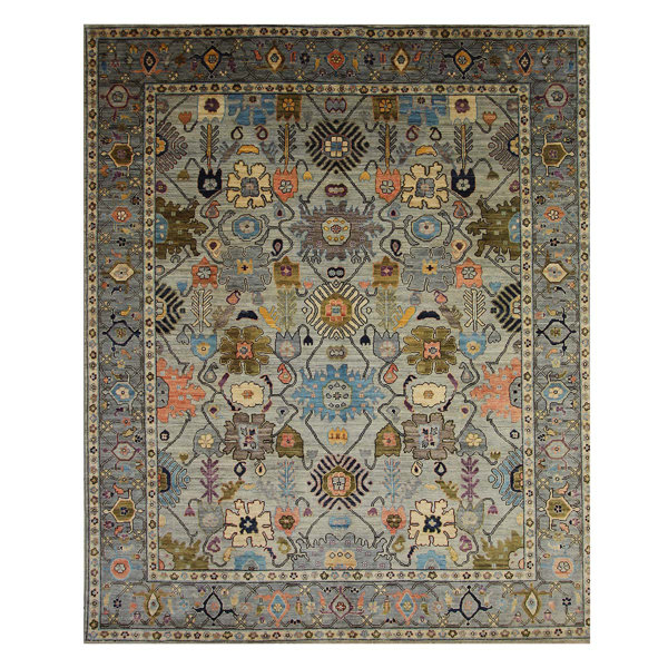Bokara Rug Co., Inc. Handmade Hand-Knotted Wool Blue/Brown/Gray Rug ...