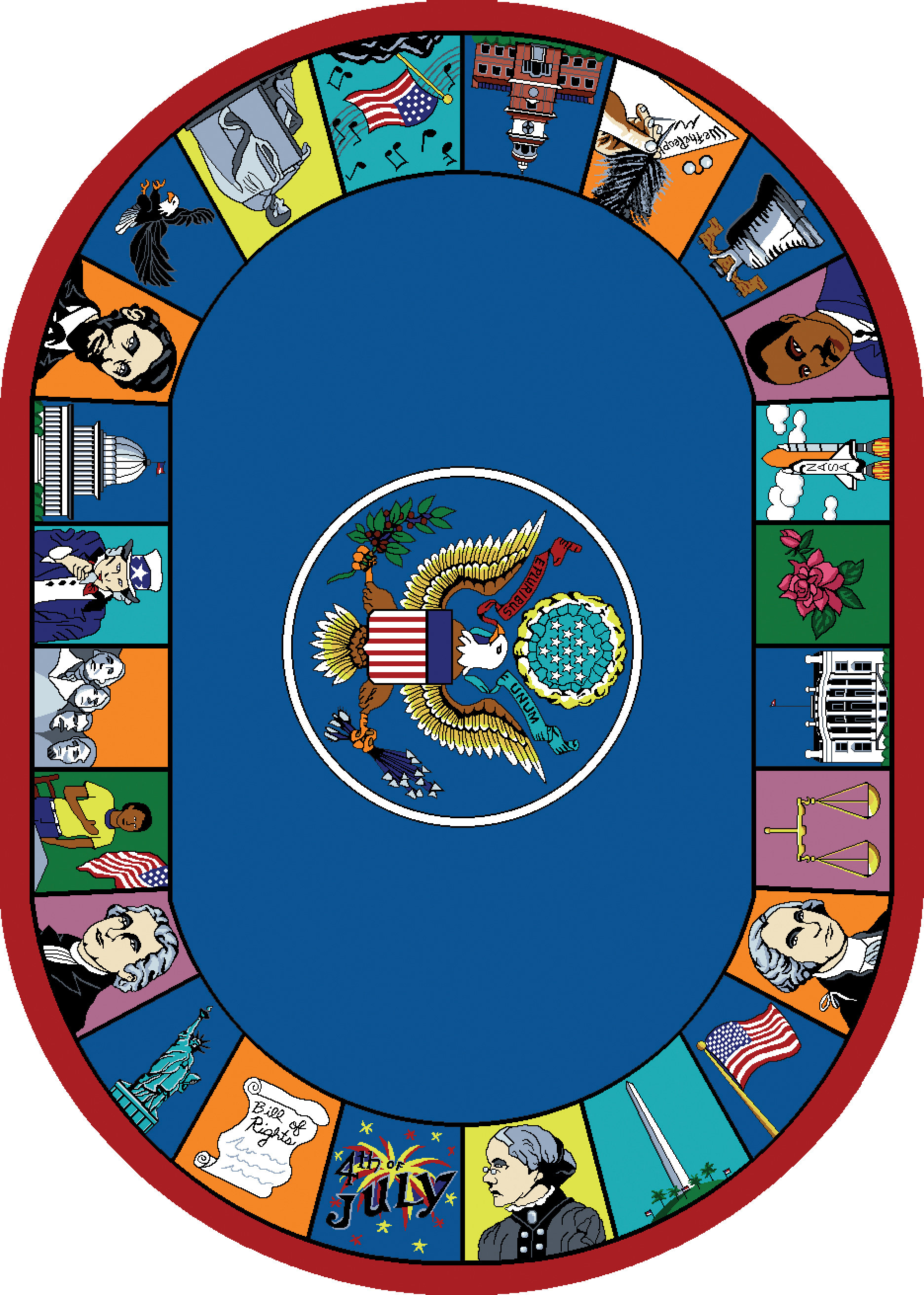 Joy Carpets Educational Symbols of America Area Rug | Wayfair