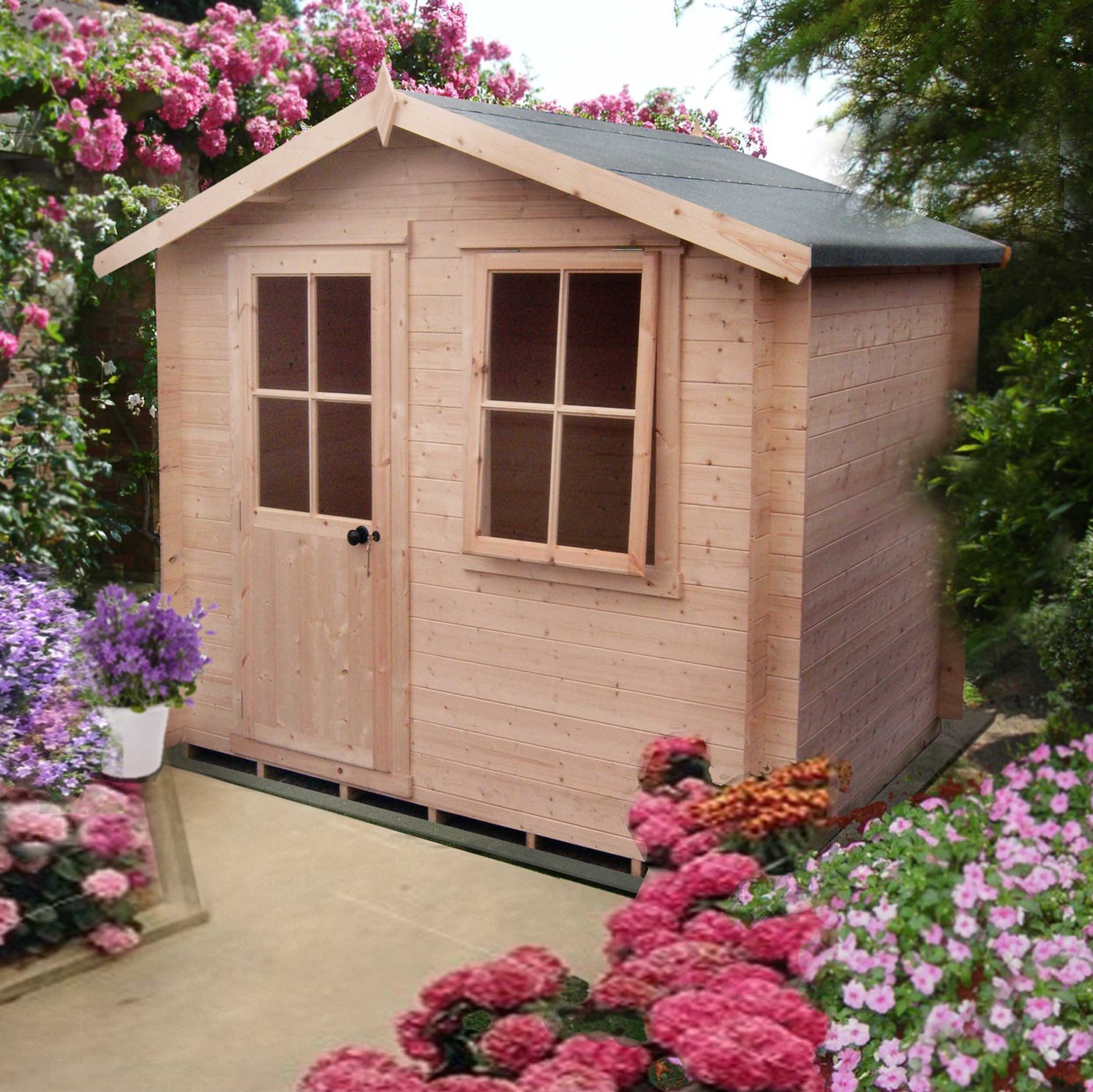 Shire GB 7 x 7 Ft. Tongue & Groove 19 mm Log Cabin | Wayfair.co.uk