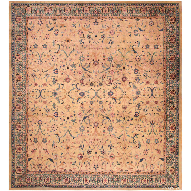 Nazmiyal Collection Large Square Antique Indian Agra Rug | Wayfair