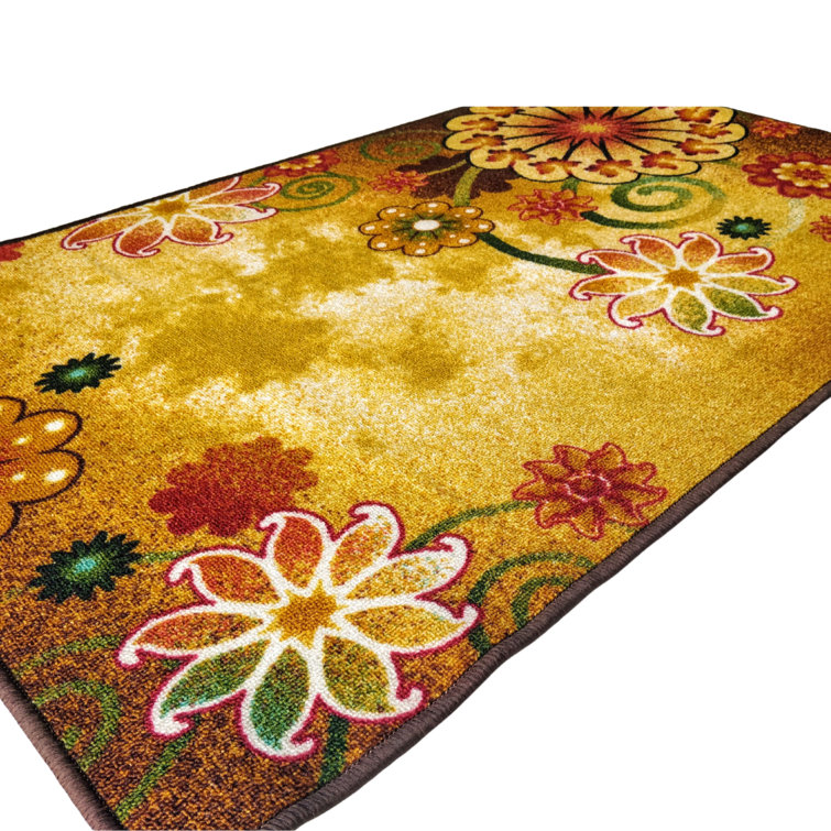 Brayden Studio Kemberton Yellow/Red Rug | Wayfair.co.uk