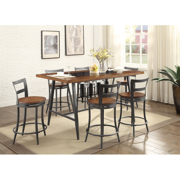 Union Rustic Mack Swivel Solid Wood 24" Counter Stool & Reviews | Wayfair