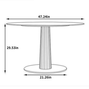 Dining Elegance Small-Space Minimalist Round Dining Table Round 47.24 ...