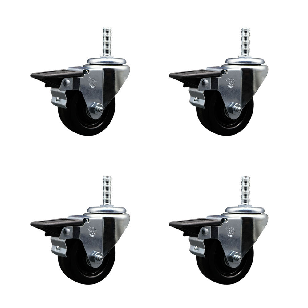 Service Caster 3 Inch Phenolic Wheel Swivel 3/4 Inch Threaded Stem ...