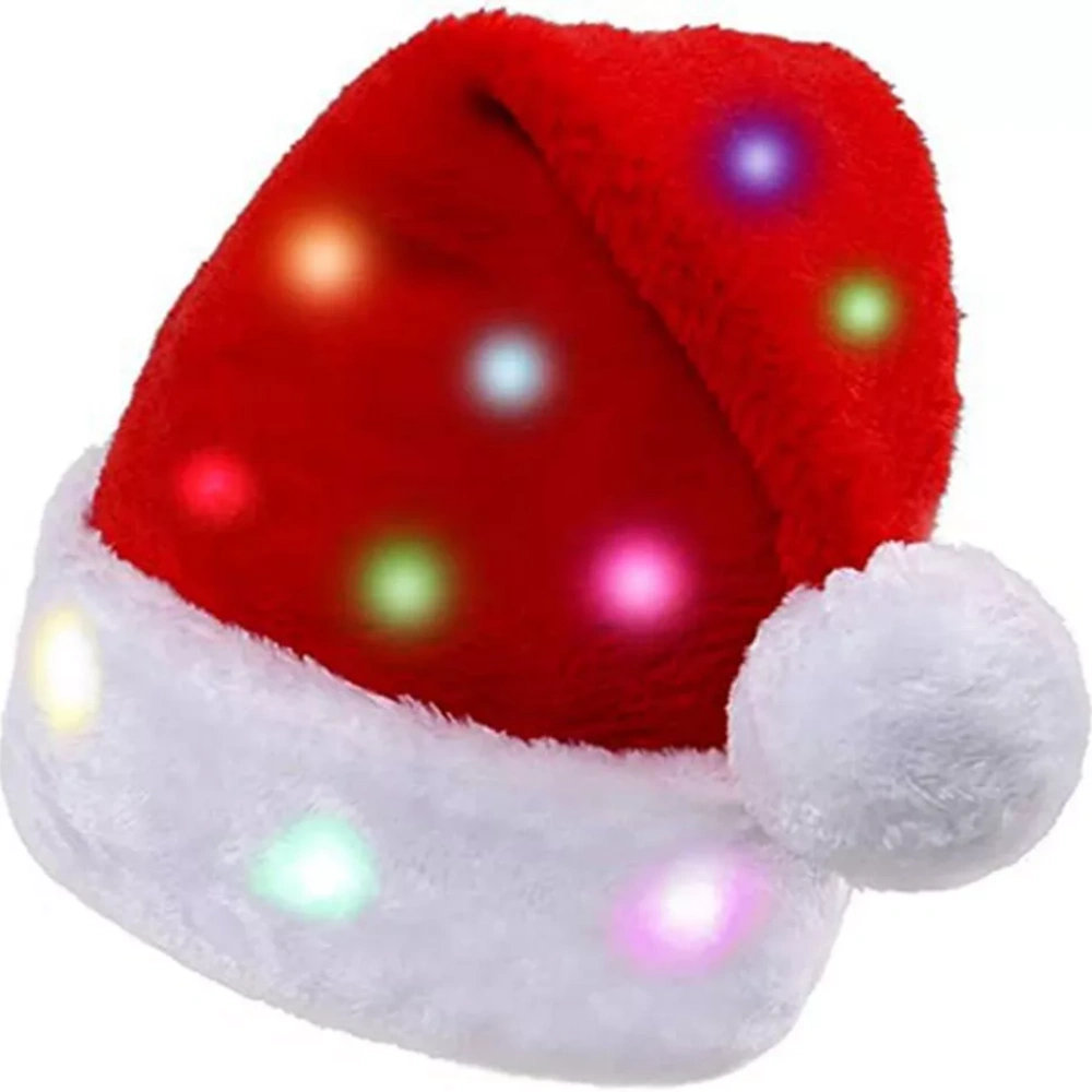 The Holiday Aisle® Santa Hat Adult Velvet Funny Light Up Christmas Hats ...