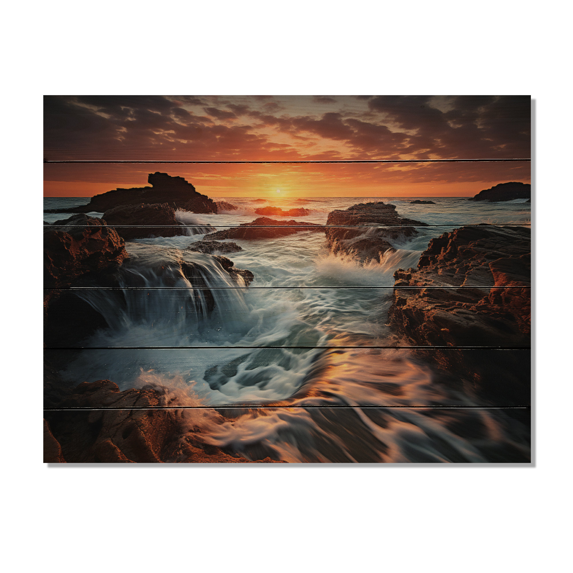 Dovecove Broughtonville Sunset Horizon V - Unframed Print on Wood ...