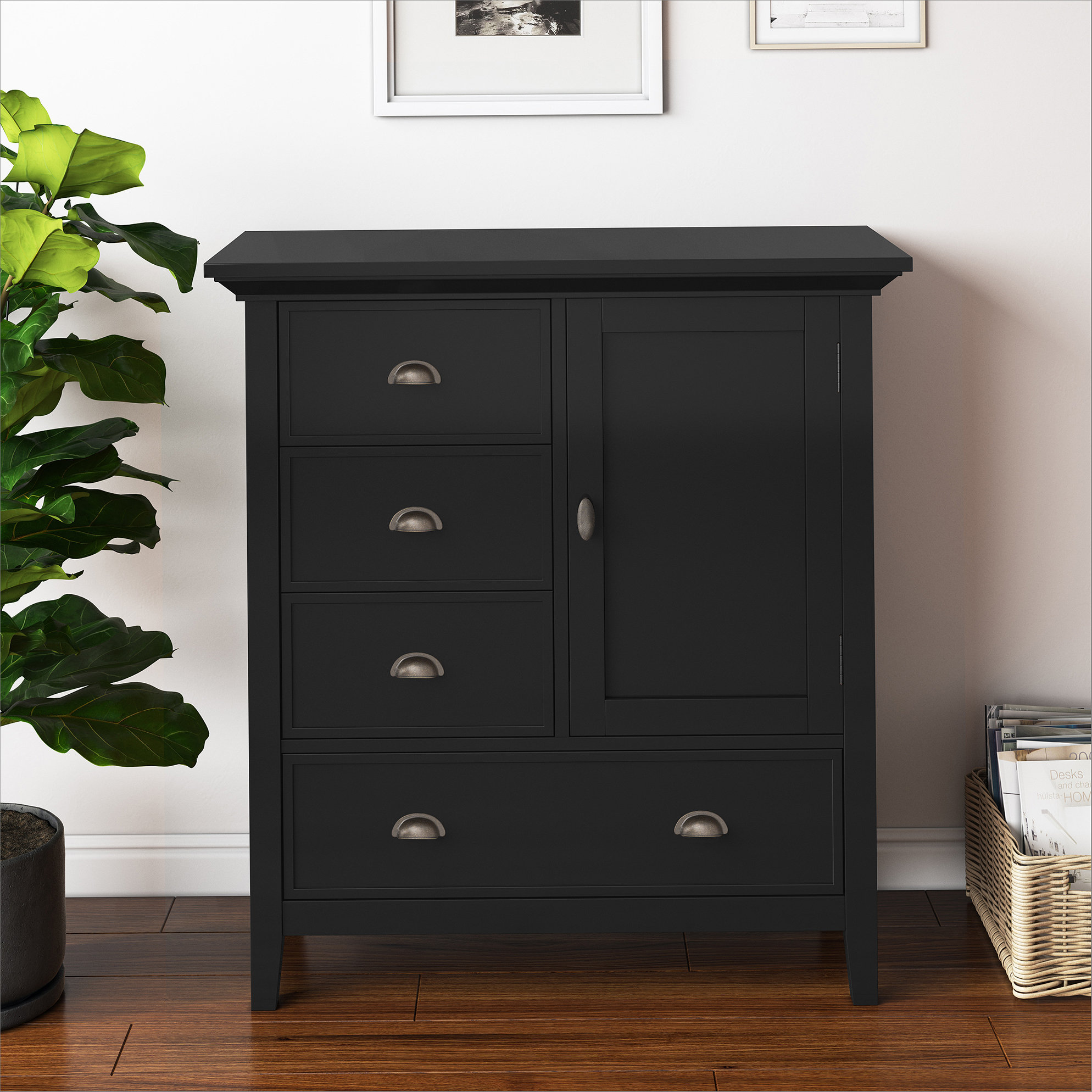 Wildon Home® Redmond - Medium Storage Cabinet - Black | Wayfair