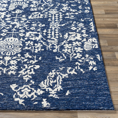 Langley Street Bergmann Handmade Wool Navy/Beige Rug & Reviews | Wayfair