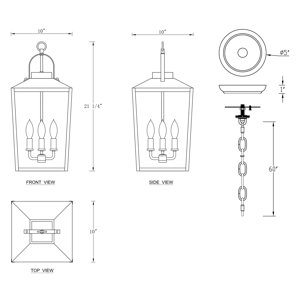 Gracie Oaks Syndal 3 - Light Outdoor Hanging Lantern & Reviews | Wayfair