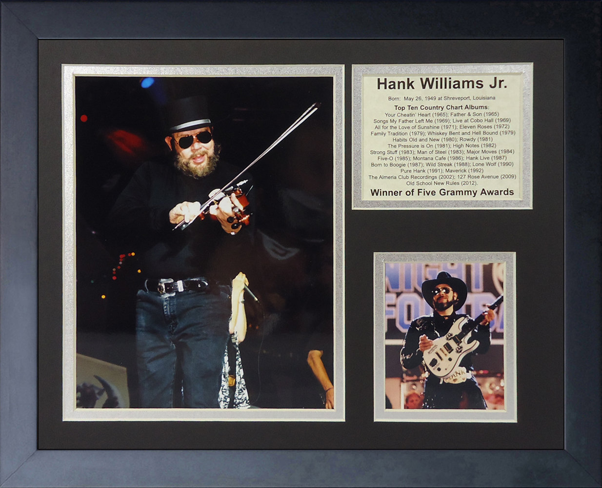 Legends Never Die « hank williams jr. », reproduction de photo encadrée ...