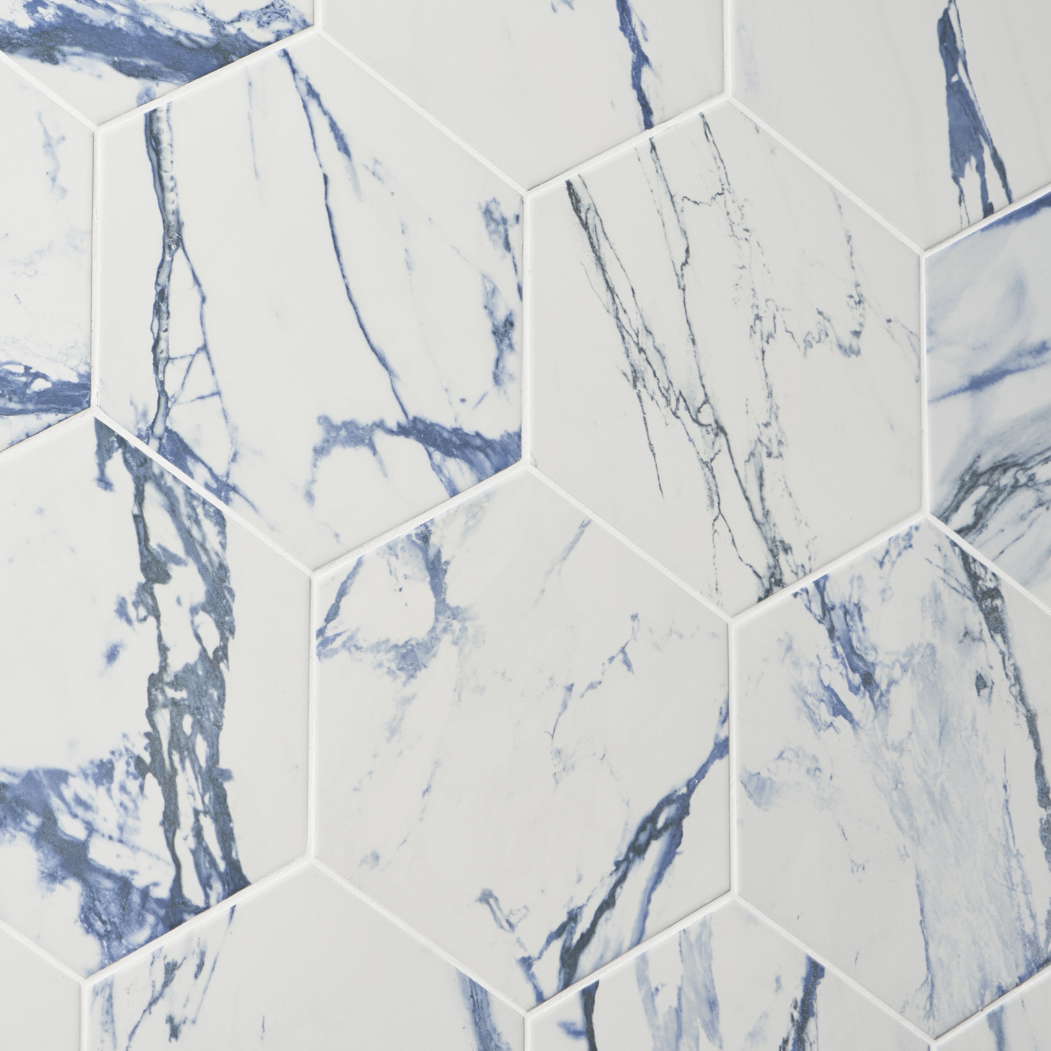 Bond Tile Macuba Marble Hex 10.15" x 11.41" Matte Porcelain Floor and ...