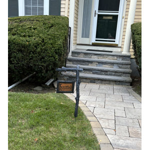 The Holiday Aisle® 37" Metal Halloween Haunted Sign Post Stake | Wayfair