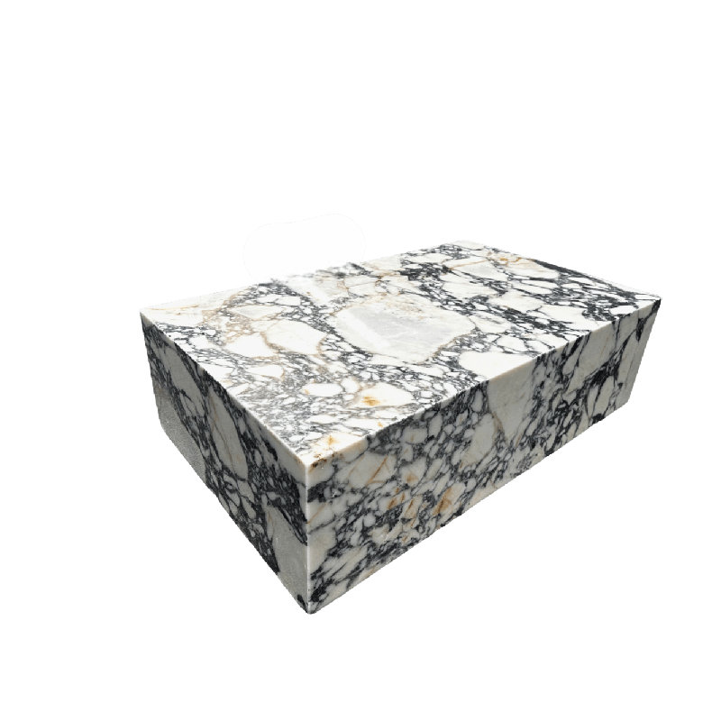BETACH Genuine Marble Block Coffee Table - Calacatta Viola Marble | Wayfair