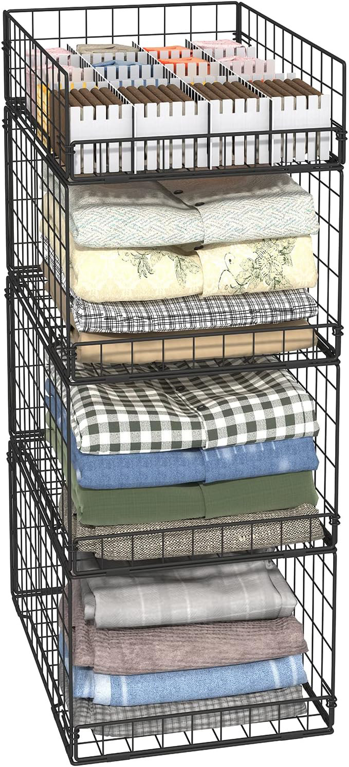 17 Stories Stackable Wardrobe Baskets | Wayfair