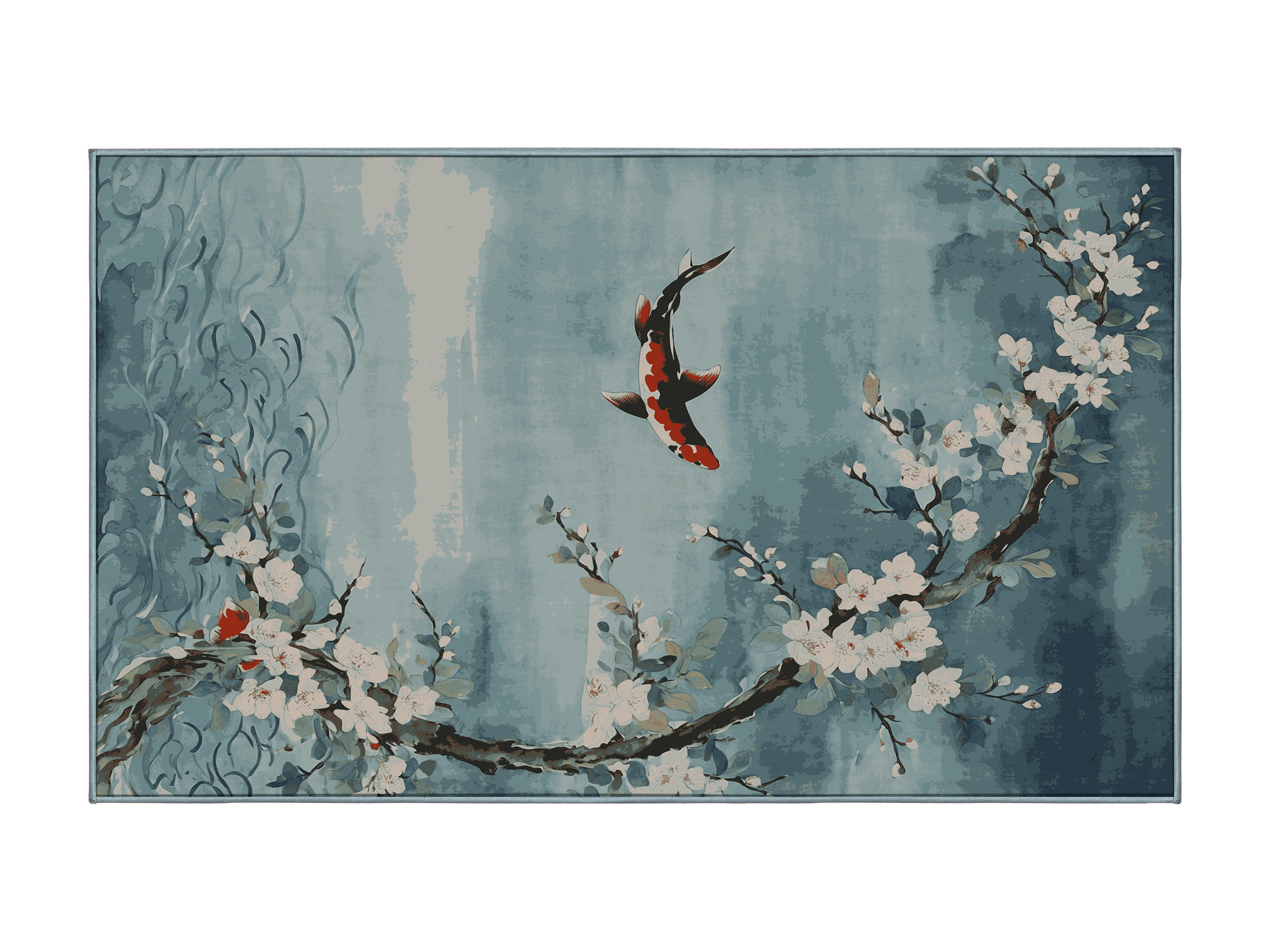 Bayou Breeze Machine Washable Blue Area Rug | Wayfair