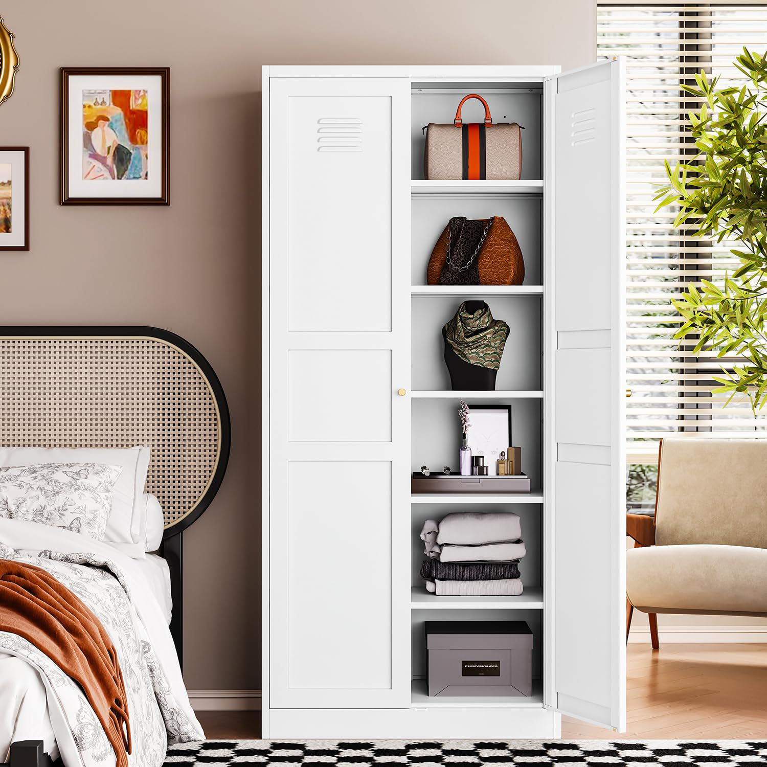 Latitude Run® Storage Cabinet With Adjustable Shelves-Metal Home ...
