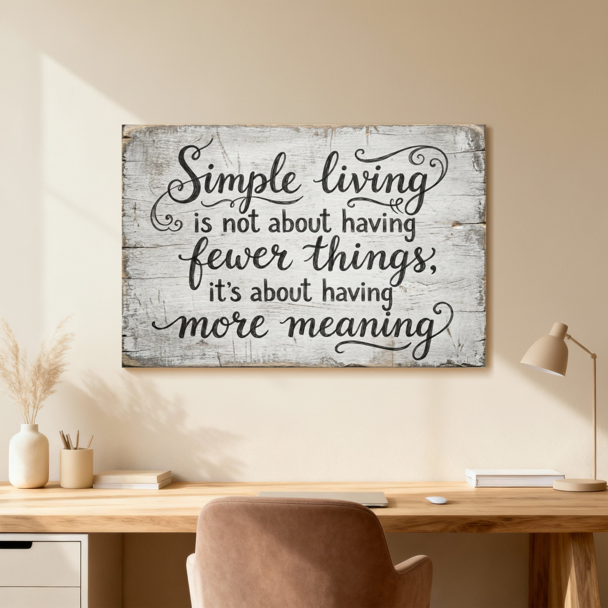 Ophelia & Co. Simple Living Meaningful Minimalist Rustic Wooden Sign ...