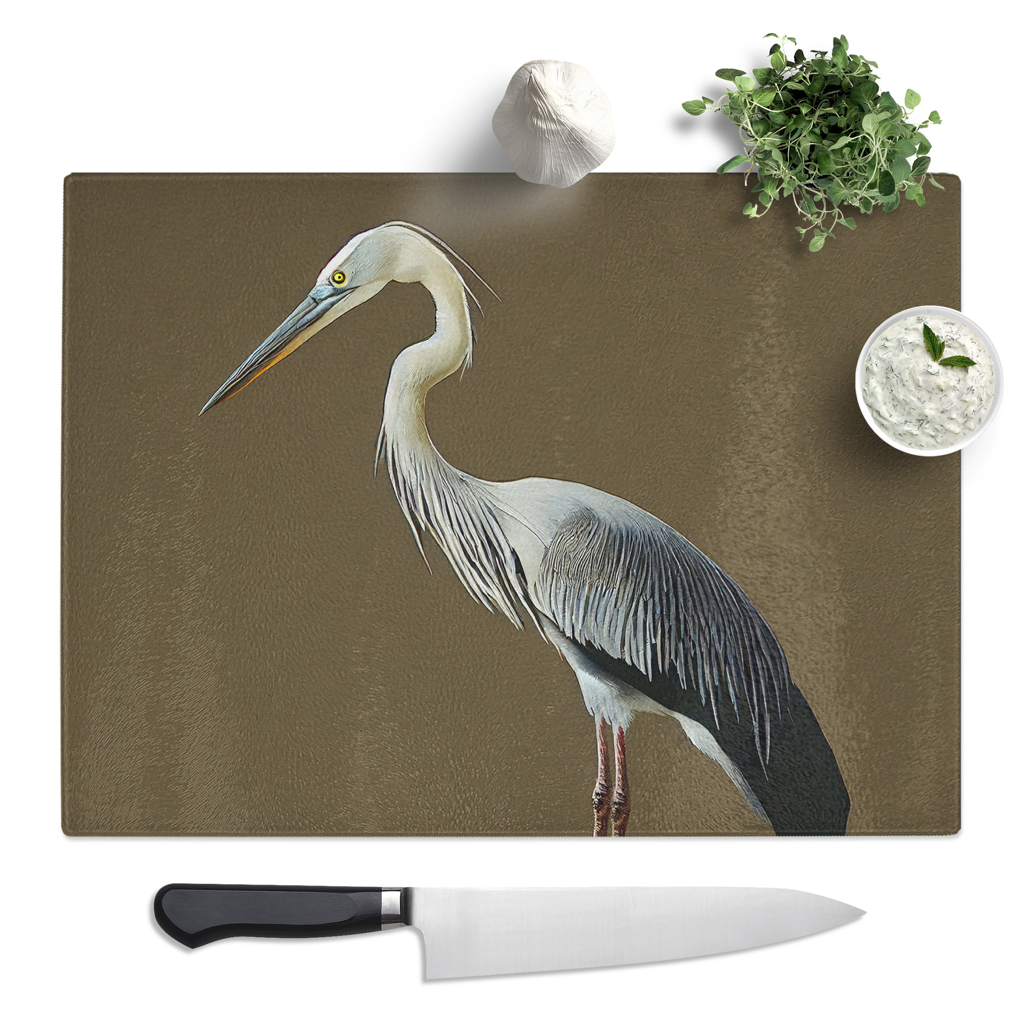 Big Box Art A Head Turning Heron Bird Glass Chopping Board | Wayfair.co.uk