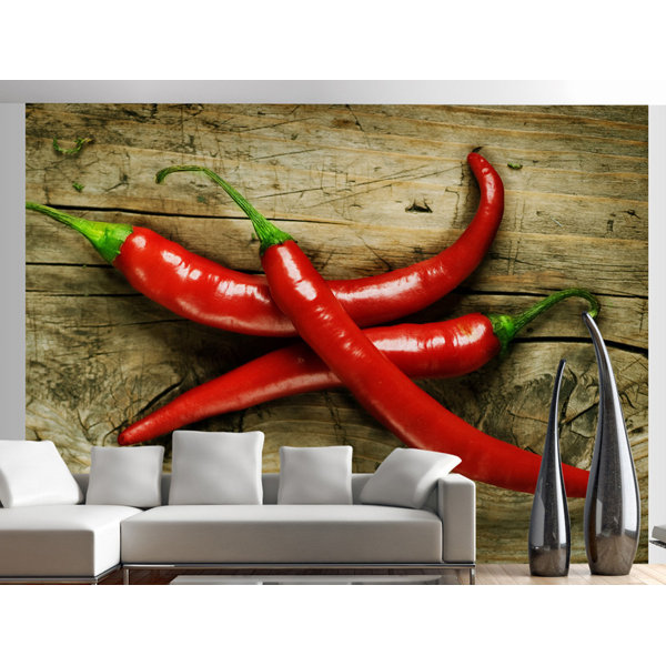 East Urban Home Spicy Chilli Peppers Wallpaper | Wayfair.co.uk