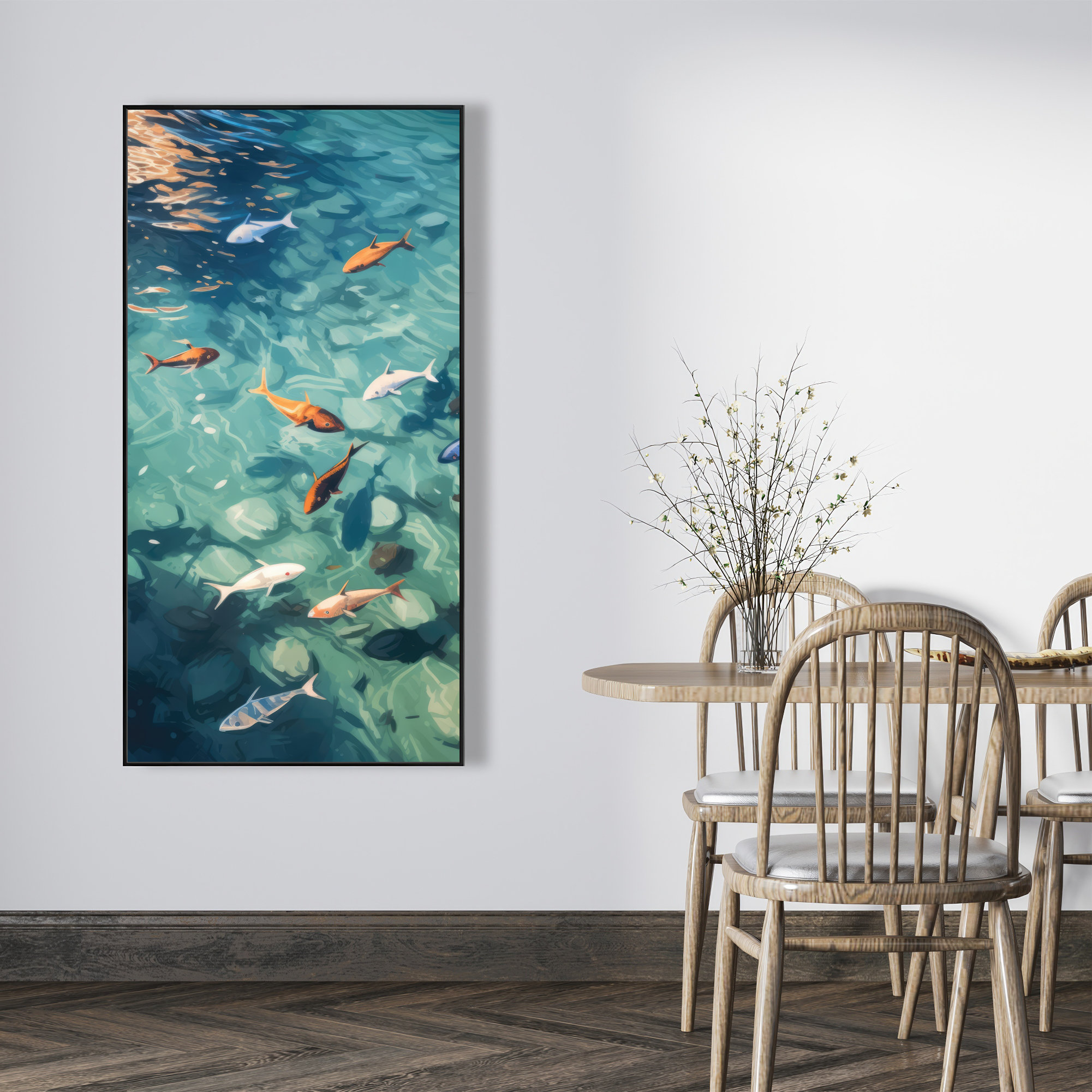 Lark Manor™ Caustic fish - 24"x48" Framed canvas | Wayfair