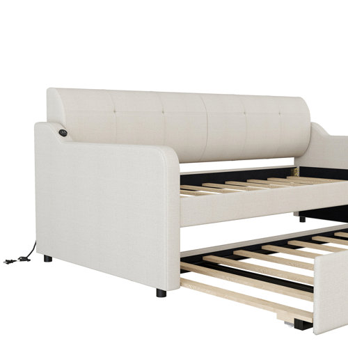 Hokku Designs Gelbert Upholstered Daybed with Trundle & Reviews | Wayfair