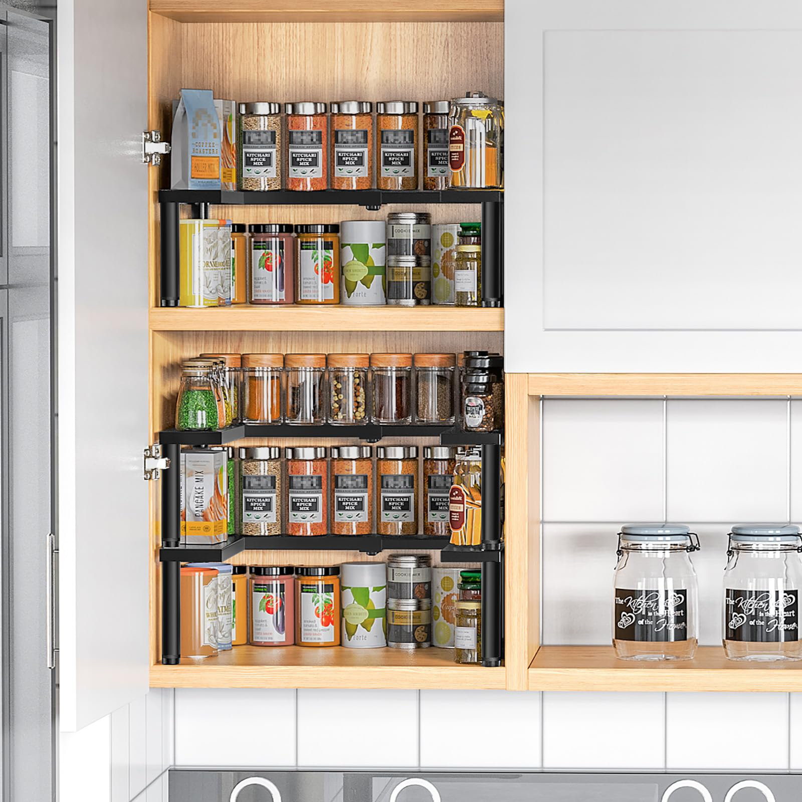 Mint Pantry® Spice Rack Organizer For Cabinet Expandable Metal ...