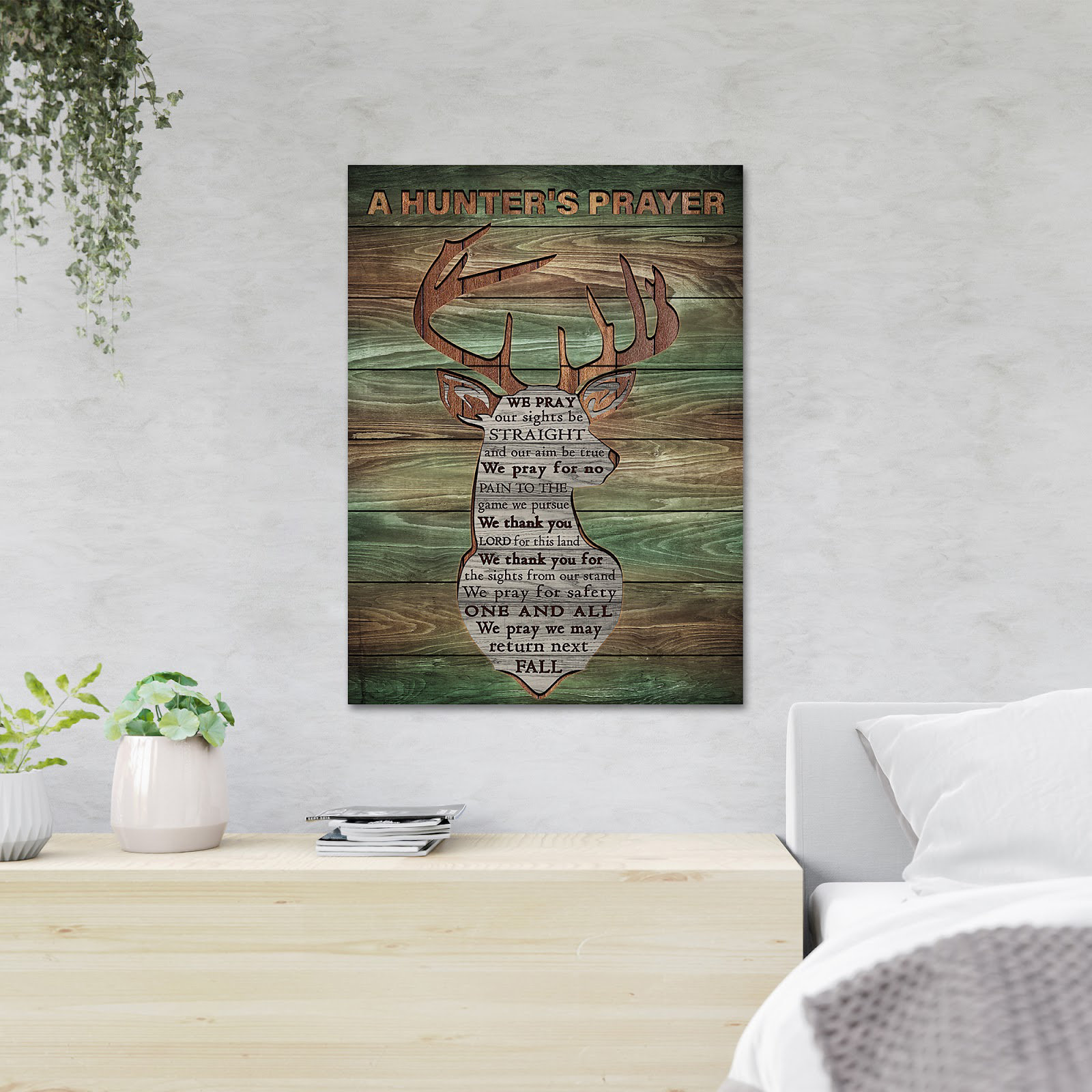 Trinx Wood Deer With Prayer - A Hunter's Prayer - 1 Piece Rectangle ...