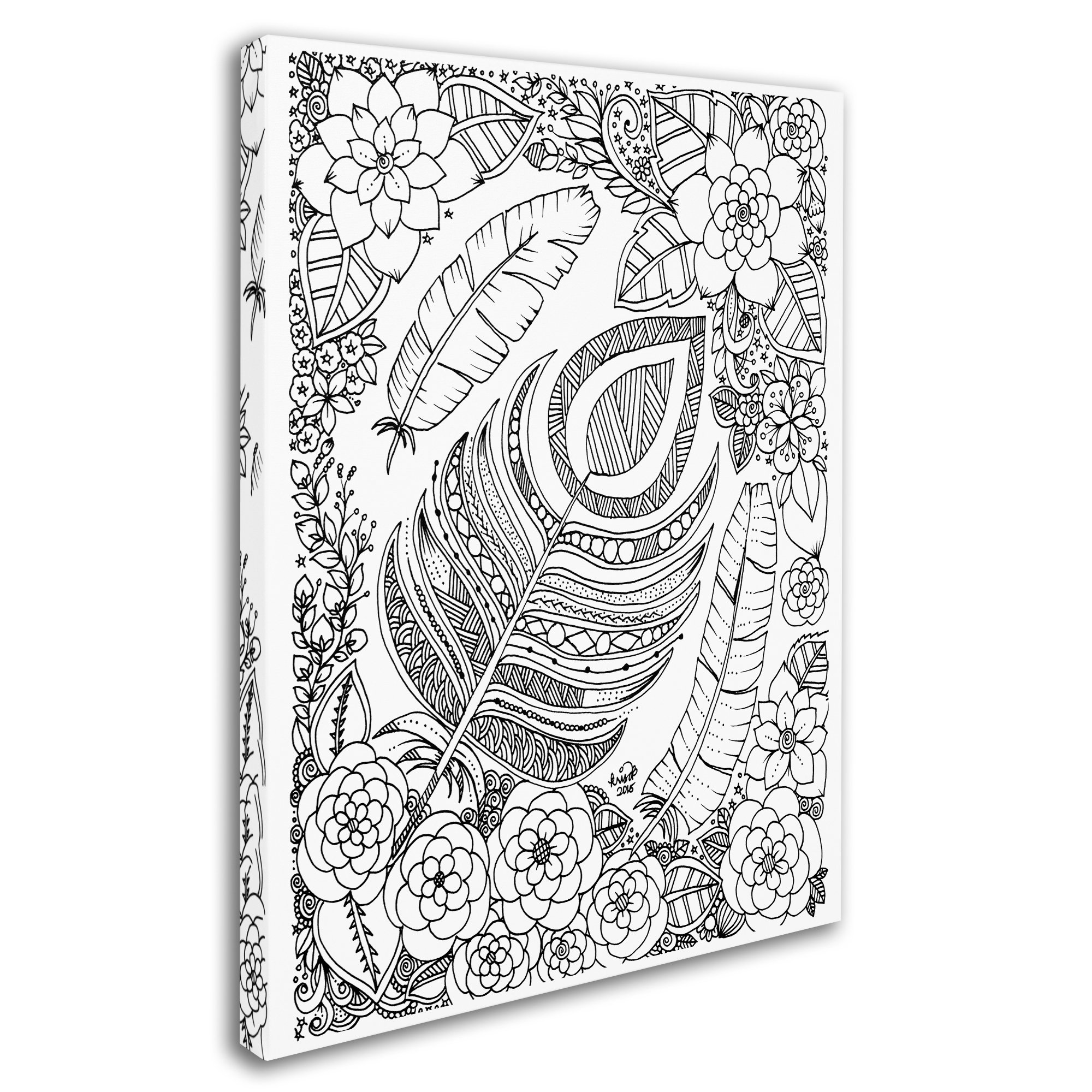 Dakota Fields Carson 'Feathers' KCDoodleArt Graphic Art on Wrapped ...