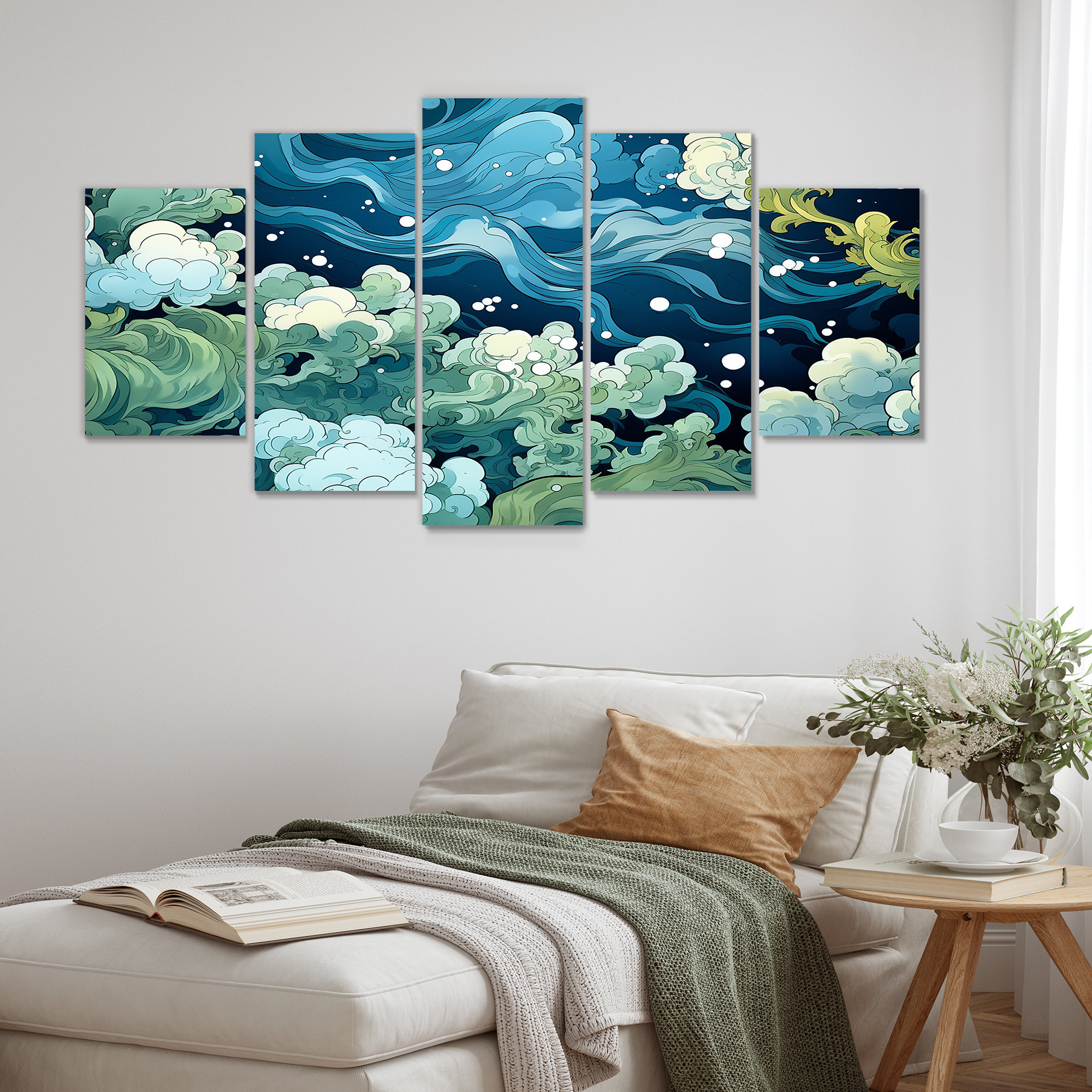 Lark Manor™ Jungle River Collage At Night I - Jungle Multipanel Wall ...