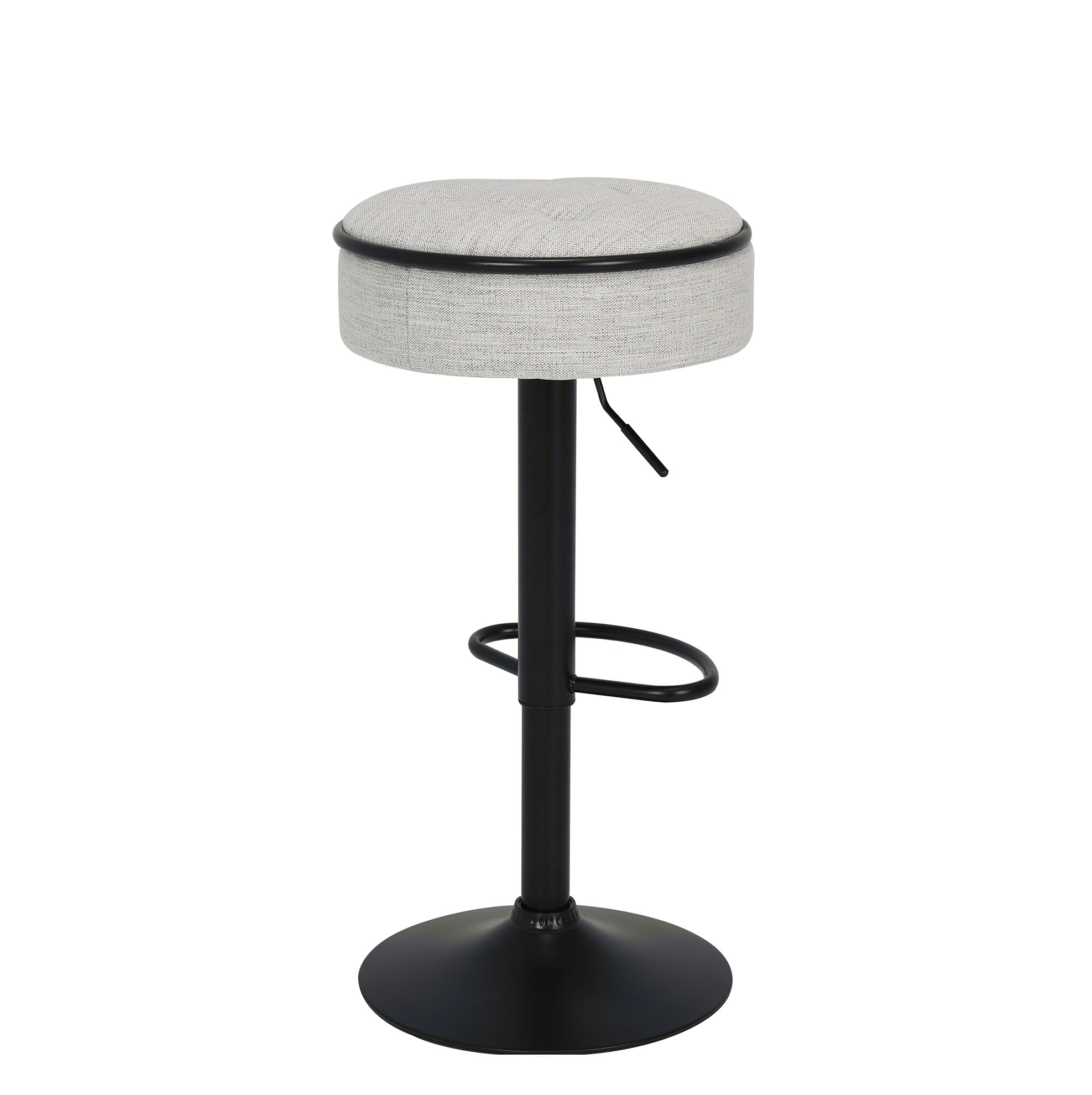 Corrigan Studio® Round Storage Bar Stool Set of 2 Faux Leather Height ...