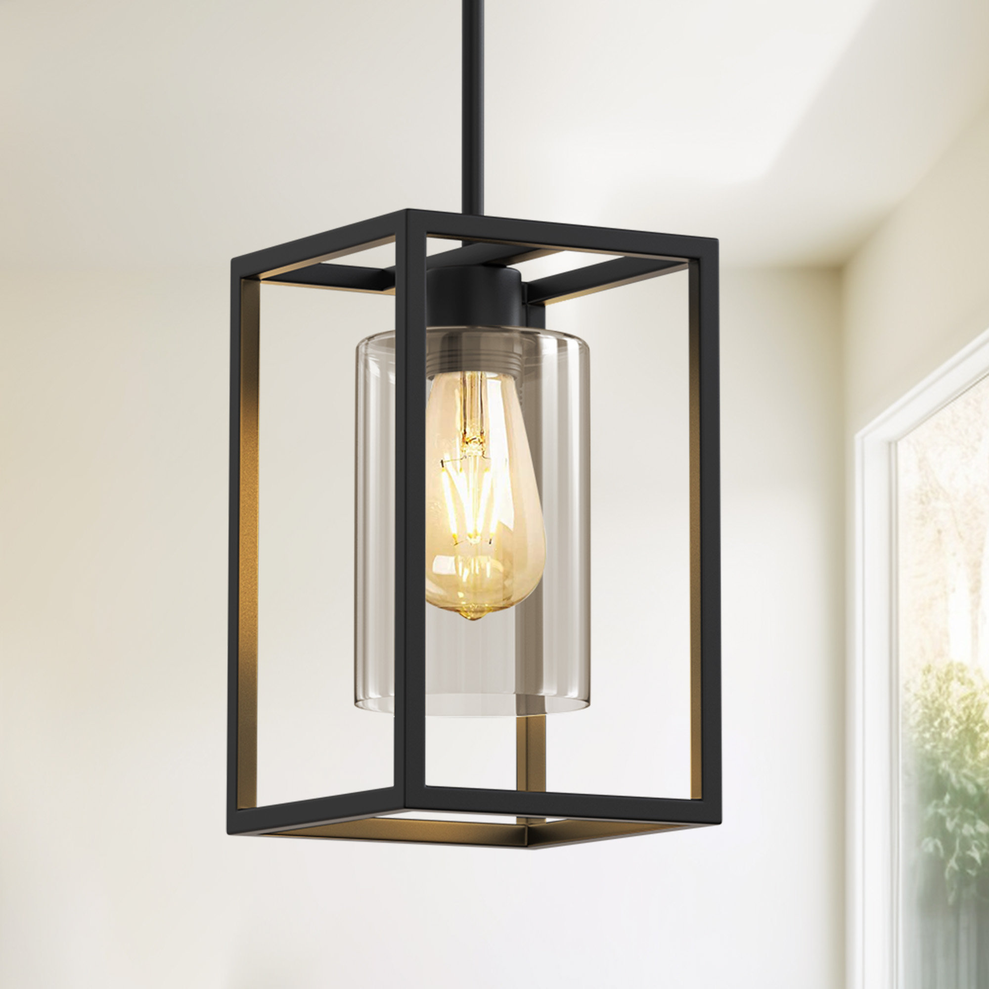 17 Stories Tyvan 1-Light Square / Rectangle Kitchen Island Lantern ...