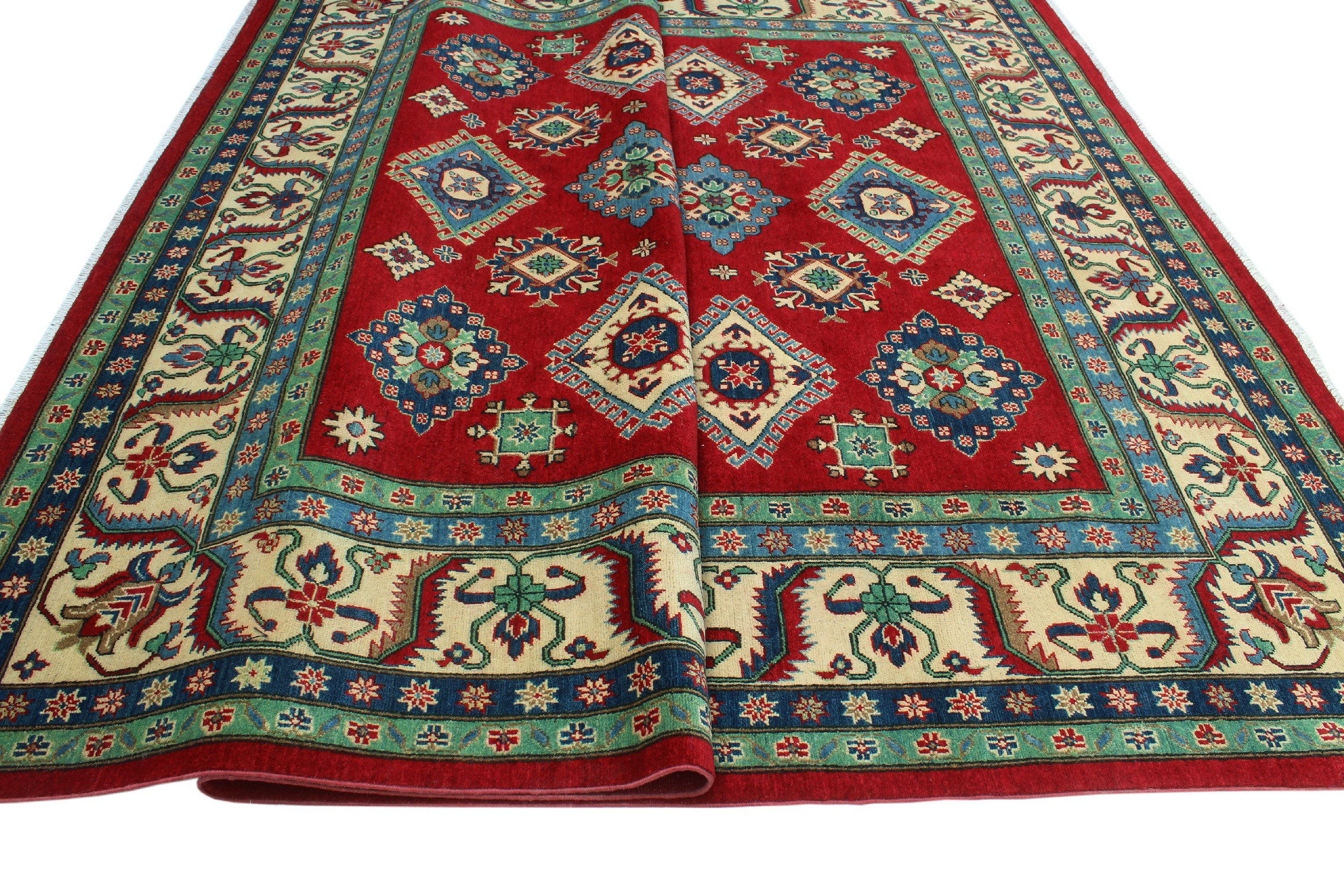 Isabelline One-of-a-Kind Aquino Hand-Knotted New Age Red 8'11" x 11'11 ...