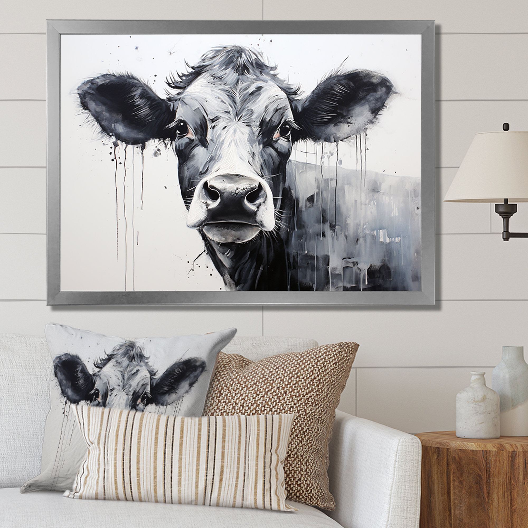 August Grove Minimalism Black And White Cow I | Wayfair