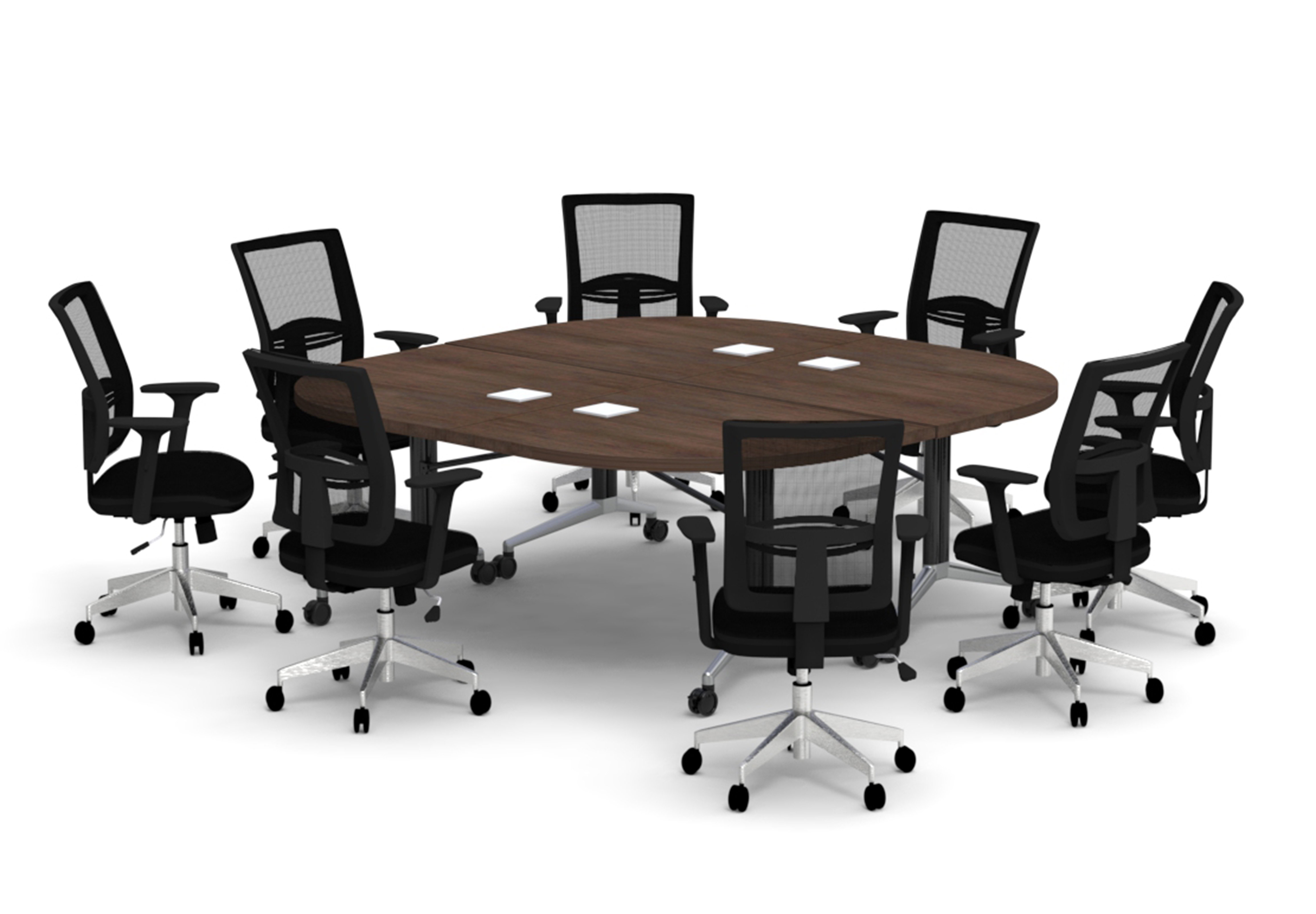 Team Tables 8 Person Fold Up Training Table and Chair Set with Casters ...