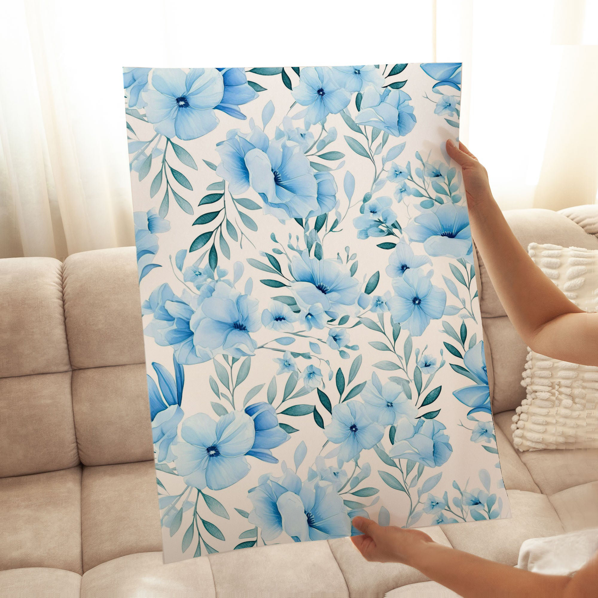 Winston Porter Floral Blue Flower Cottagecore Pattern III Cottage ...