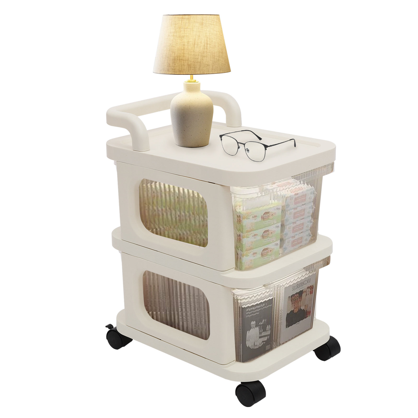 Rebrilliant 2-Layer Drawer Storage Cart | Wayfair