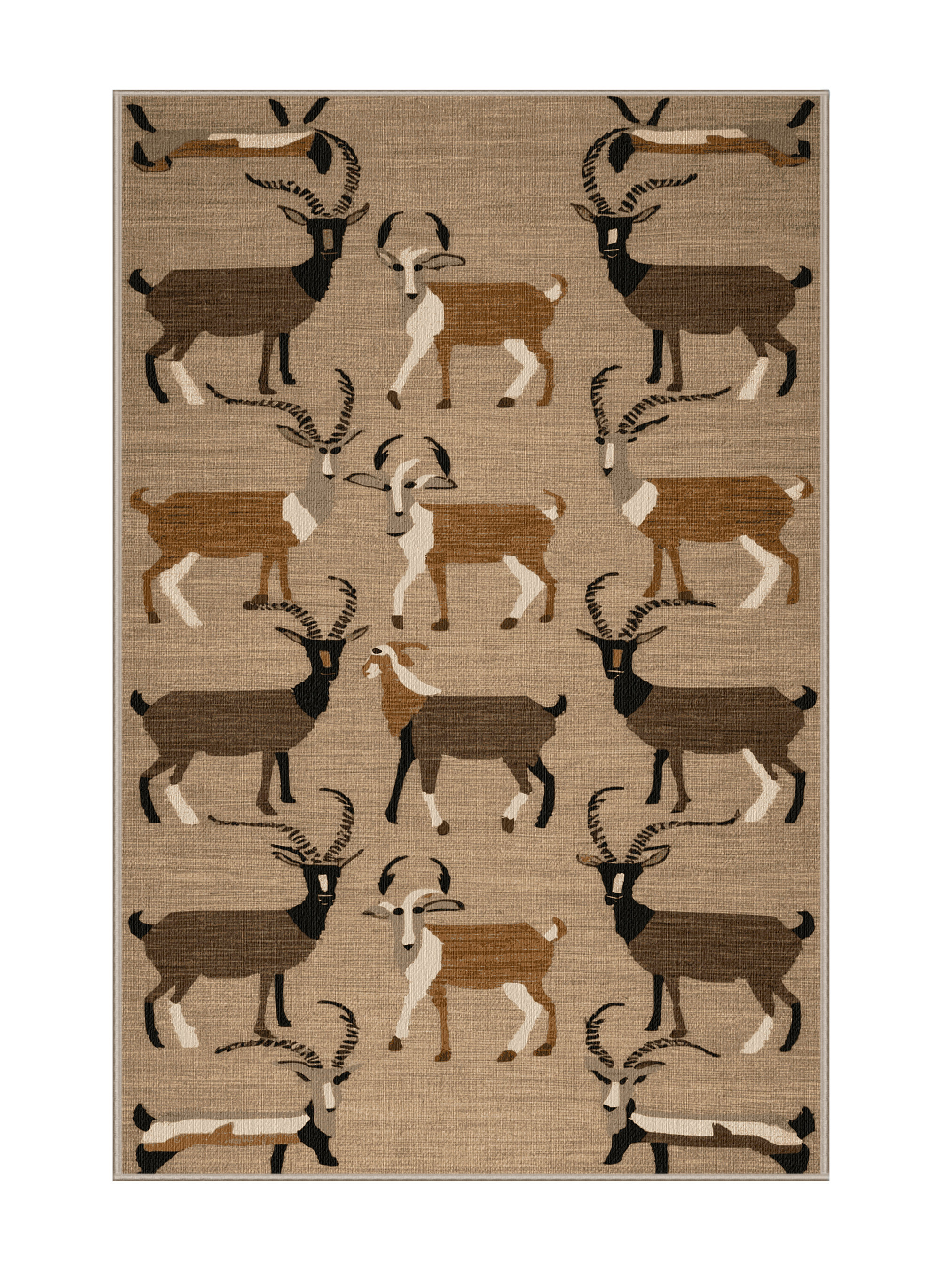 Dakota Fields Washable Alpine Ibex Wildlife Area Rug | Wayfair