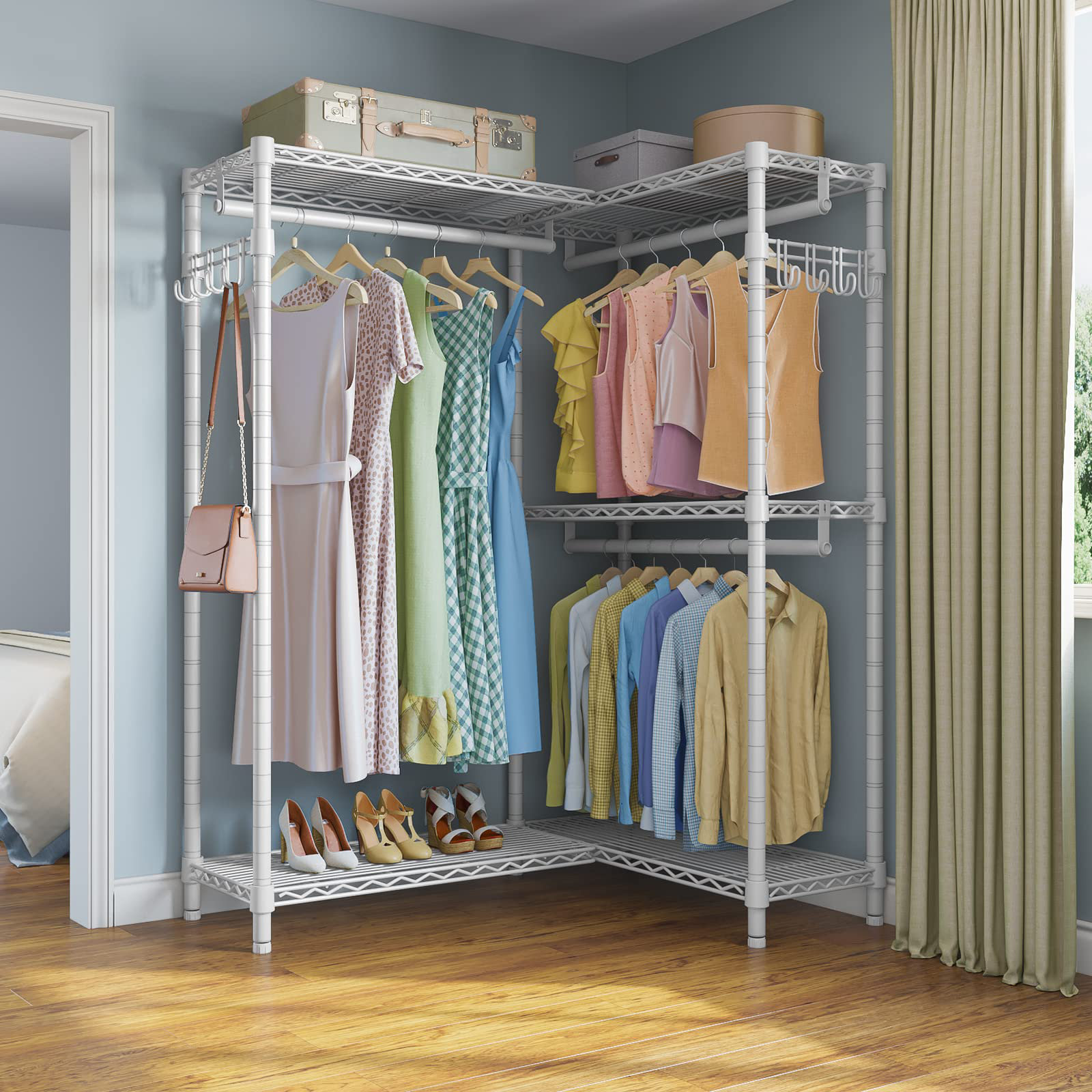 MANASOTA OFFICE SUPPLIES & EQUIPMENT LLC Garment Rack L Shaped Clothes ...