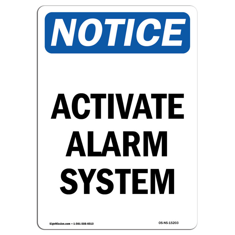SignMission Activate Alarm System Sign | Wayfair