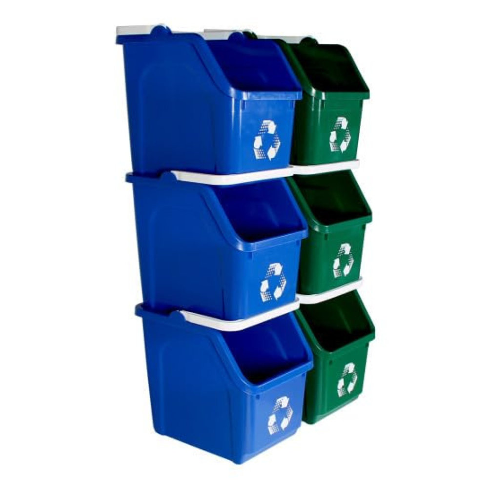 Sturdy Essentials Multi Bin Recycling System With Six Stackable 6 ...