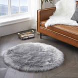 Mercer41 Hughey Faux Fur Gray Rug & Reviews | Wayfair