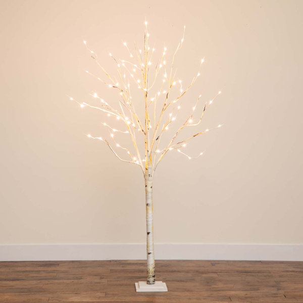 Ophelia & Co. 6ft. Pre-Lit Artificial White Birch Tree with 300 Warm ...