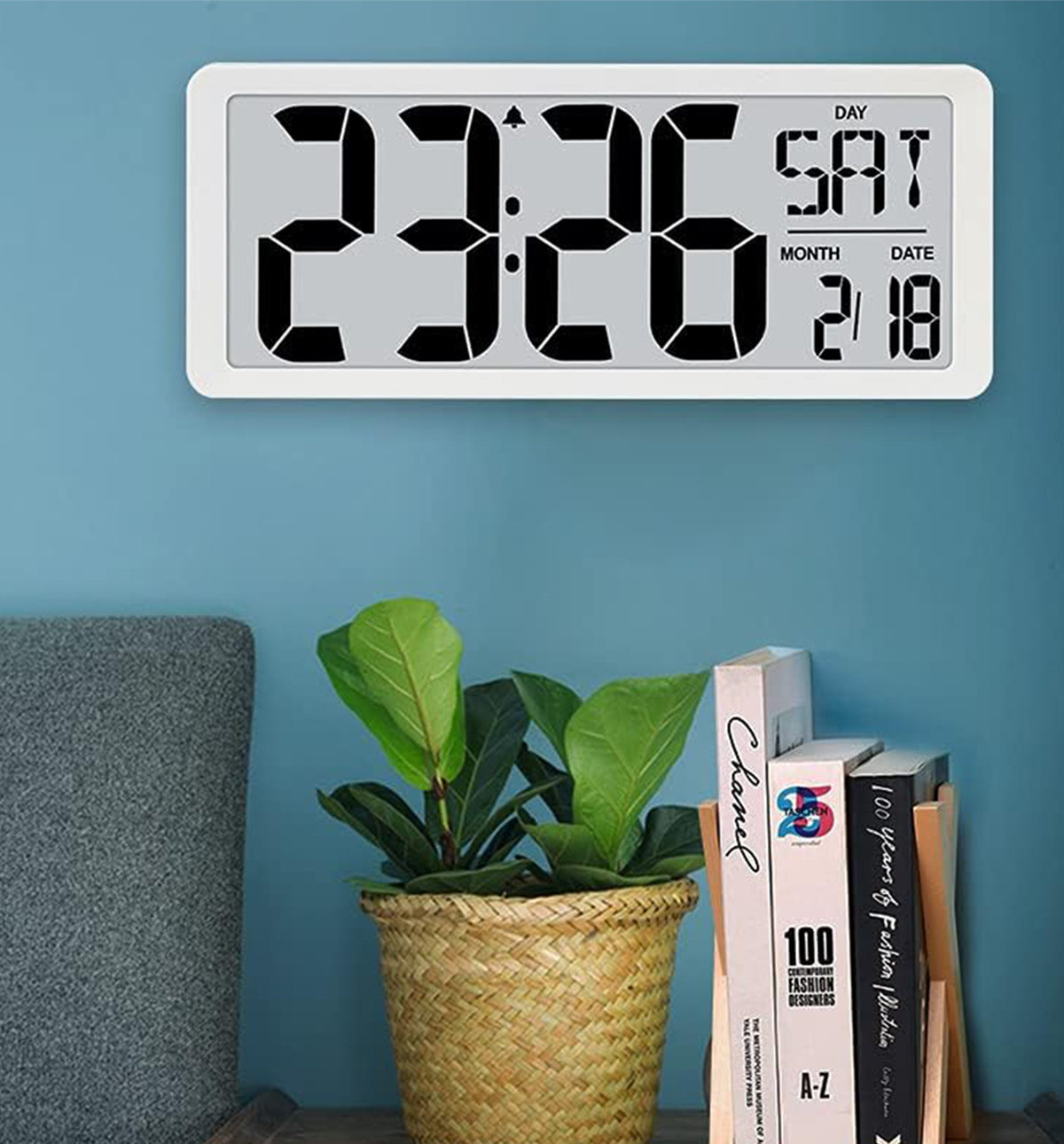 VIDVIG 14.2 inch Digital Wall Clock Battery Powered,Large Digital Clock ...