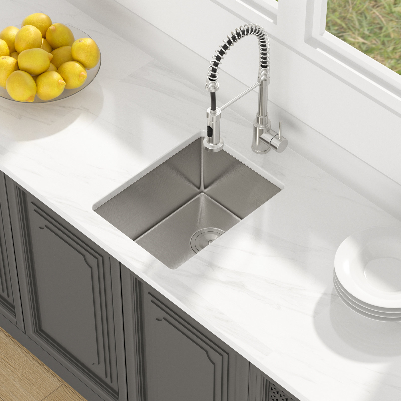 Lordear 10x18 Inch Bar Sink Single Bowl Undermount Bar Sink 16 Gauge ...