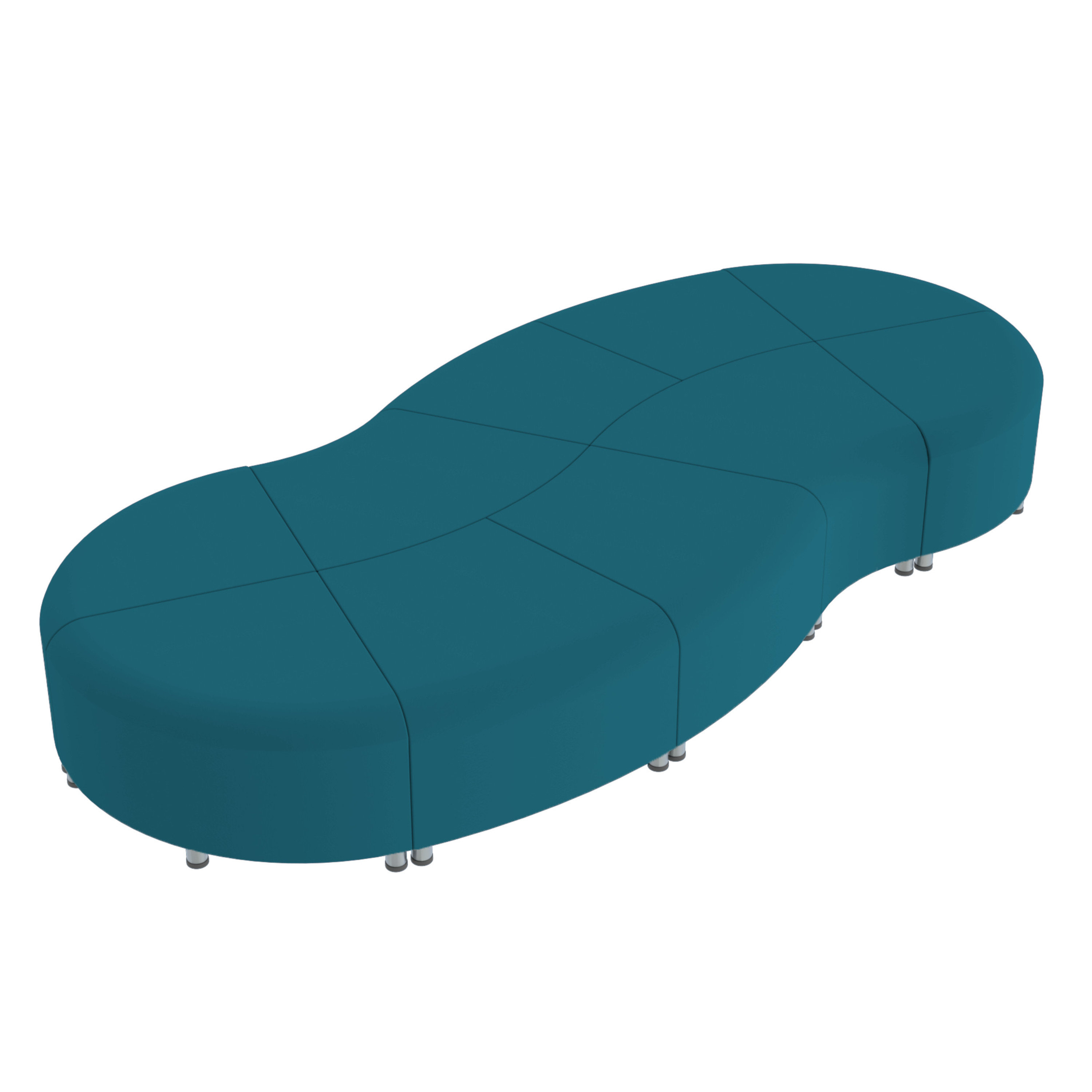 Factory Direct Partners Pro Series Connect Curved Wave Backless Seating ...