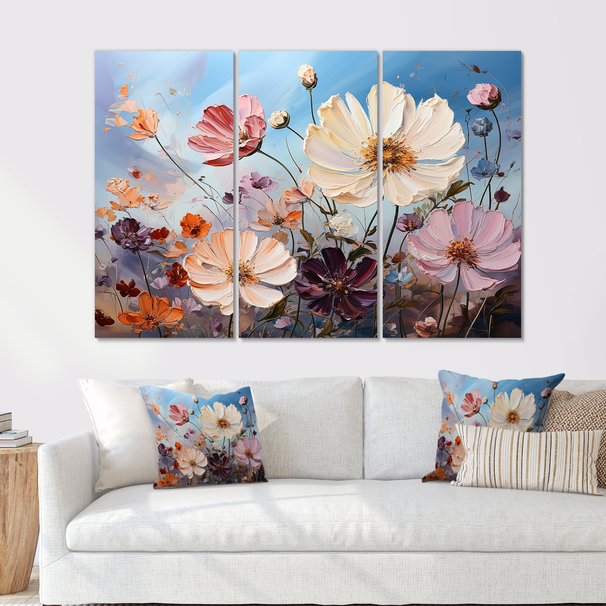 Red Barrel Studio® Pink And White Zinnias Spatula Art I - Flower Field ...