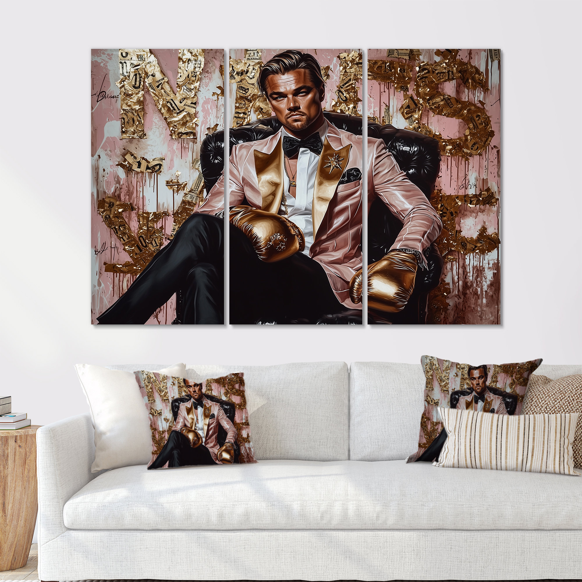 Design Art Wolf Of Wall Street Classy Boxer In Pink - Man Wall Decor ...