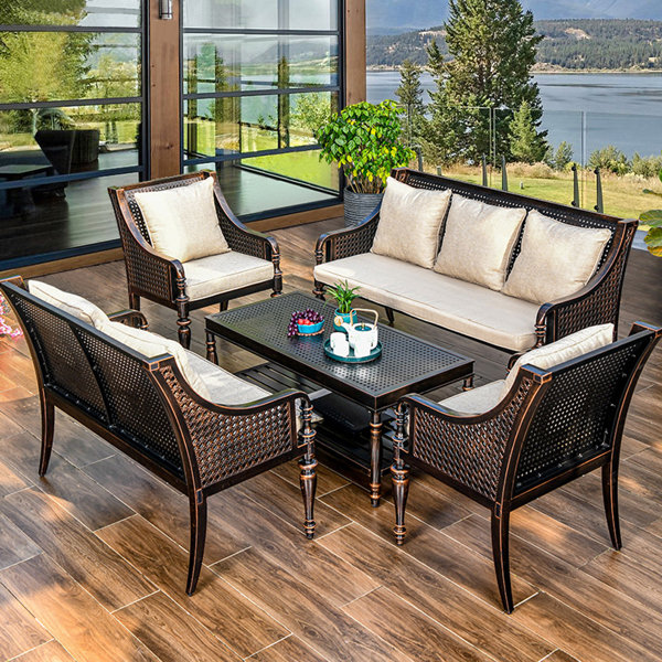 Bayou Breeze Vintage Cast Aluminum Sponge Large Sofa Sets 7 - Person ...